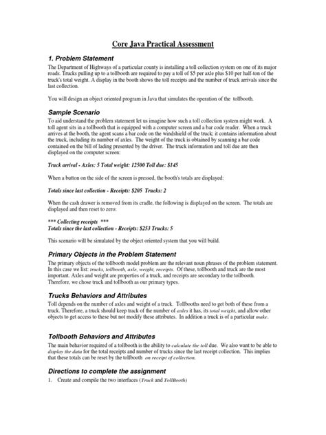 Java Prac Download Free Pdf Toll Road Class Computer Programming
