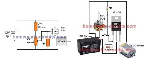 The Article Presents 3 Types Of Dc Motor Speed Controller Circuits Using A Simple Mosfet And