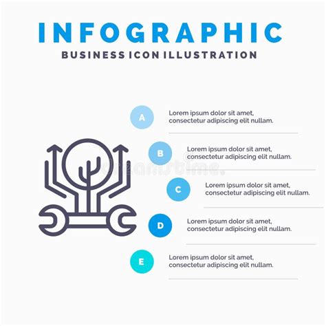 Development Engineering Growth Hack Hacking Line Icon With 5 Steps Presentation Infographics
