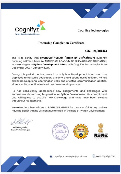 Pythoninternship Techskills Cognifyzexperience Raghuvir Kumar
