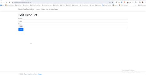 core redirecting to edit page in razor pages crud operation c stack overflow