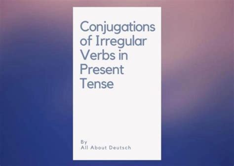 List Of German Strong Verbs And Irregular Verbs Pdf Download