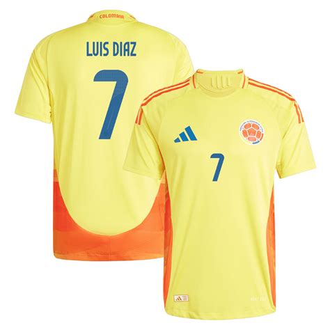 Luis Díaz 7 Colombia National Team 2024 Home Men Jersey Yellow