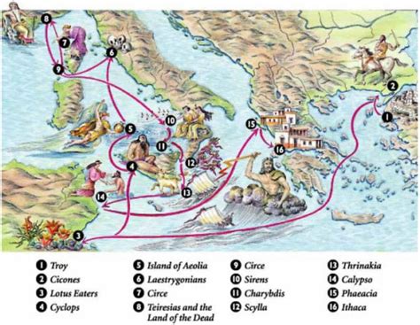 Odysseus Journey Map Color 2018