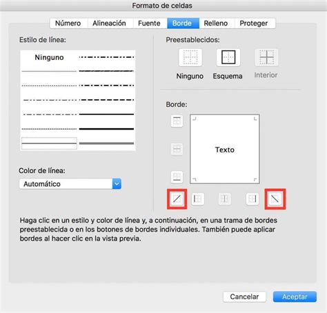 Agregar línea diagonal en Excel Tutorial Excel