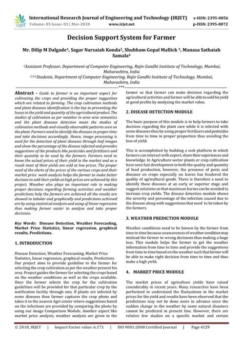 decision support system for farmer pdf
