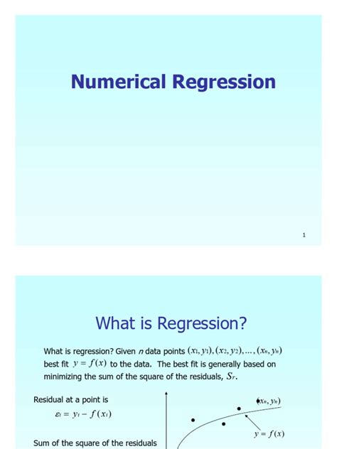 Numerical Regression Download Free Pdf Errors And Residuals Regression Analysis