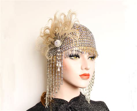 Bcdshop Headpiece Feather Flapper Headband Great Gatsby Headdress 1920s
