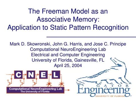 ppt the freeman model as an associative memory application to static
