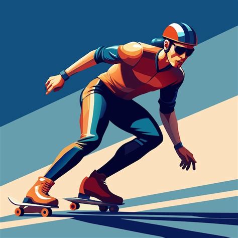 Premium Vector Inline Skater Man Grind Vector Background Design