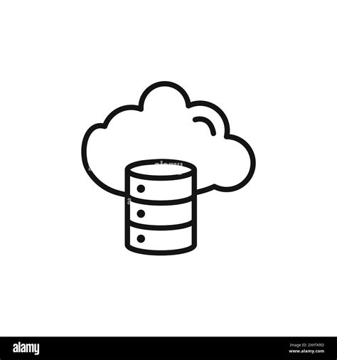 Cloud Database Icon Outline Collection Or Set In Black And White Stock Vector Image And Art Alamy