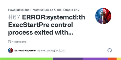 Errorsystemctlthe Execstartpre Control Process Exited With Error Code