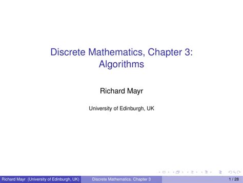 Ppt Discrete Mathematics Chapter 3 Algorithms Richard Mayr