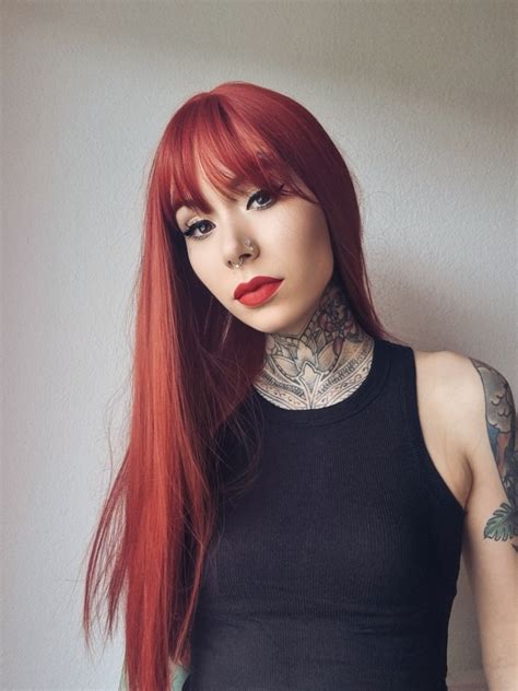 Fire Engine Bright Red Long Straight Wig With Bangs Redrum By Lush