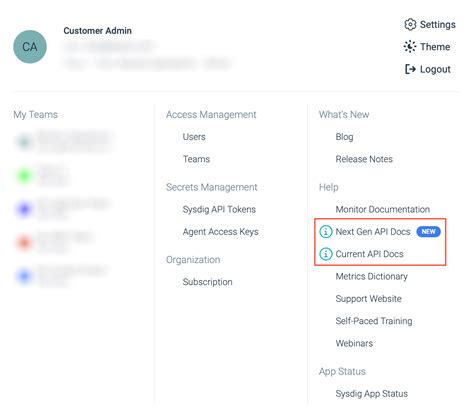 sysdig api sysdig docs