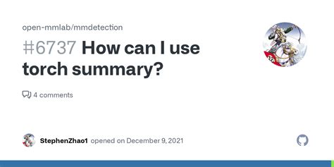 How Can I Use Torch Summary Issue Open Mmlab Mmdetection Github