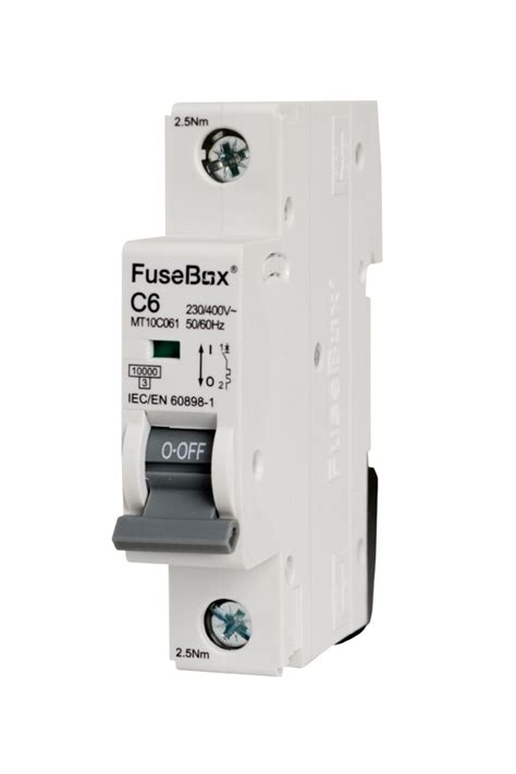 Fusebox Mt10c061 Sp C Curve 6 Amp Mcb 10ka Fusebox Three Phase Single Pole Mcb Pec Lights