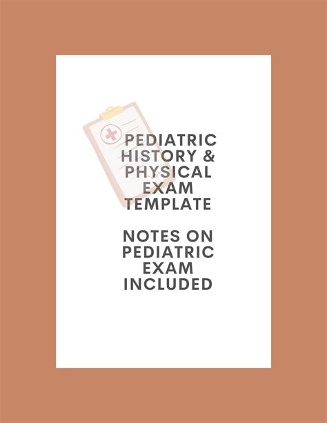 Pediatric History And Physical Template Etsy