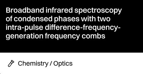 Broadband Infrared Spectroscopy Of Condensed Phases With Two Intra Pulse Difference Frequency
