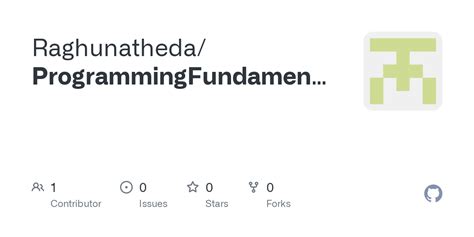 Github Raghunathedaprogrammingfundamentals