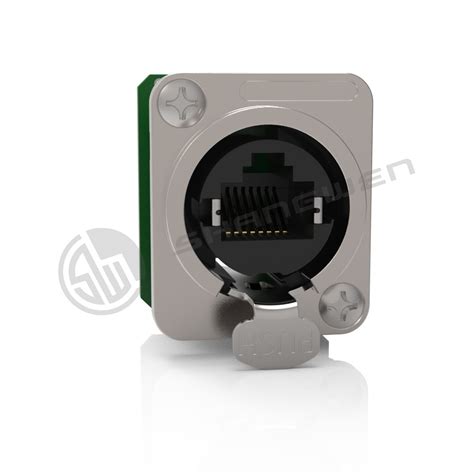 Indoor Rj45 Ethernet Chassis Connector Socket D Shape Panel Cat5 6