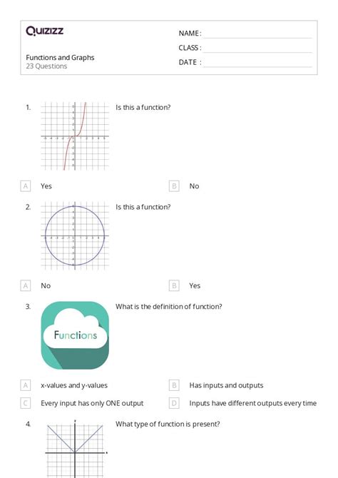 Graphs Functions Worksheets For Th Grade On Quizizz Free Printable
