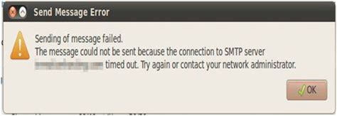 Sending Of Error Message Failed