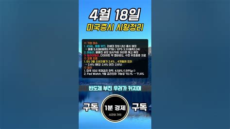 [미국증시 시황정리] Asml 실적 미스로 반도체 시황 부진 우려 Snp500 나스닥 다우존스 Youtube