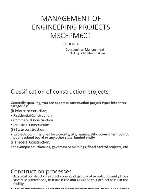 Lecture 4 Construction Processes Pdf Occupational Safety And