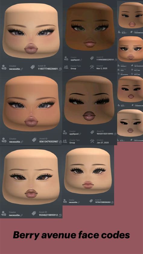 Berry Avenue Face Codes Bloxburg Custom Face Codes Barry Ave Face