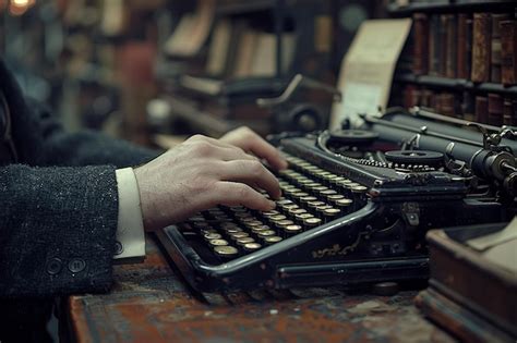Premium Photo Fingers Typing On An Old Typewriter