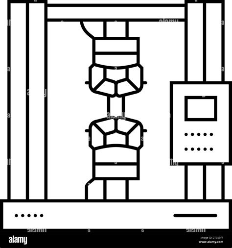 Tensile Testing Materials Engineering Line Icon Vector Illustration