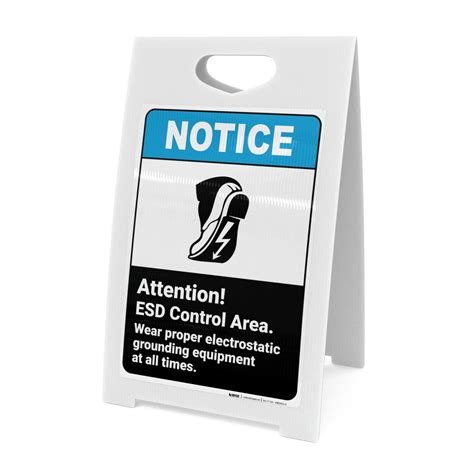Notice Attention Esd Control Area Wear Footprint Lightning Icon