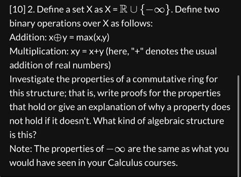 Solved Define A Set X As X R Define Two Binary Chegg Com