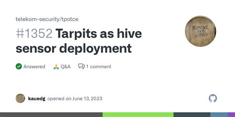 Tarpits As Hive Sensor Deployment · Telekom Security Tpotce