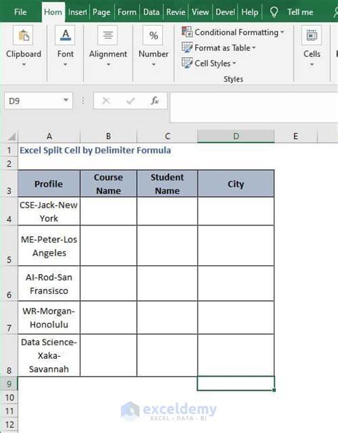 Excel Split Cell By Delimiter Formula Exceldemy