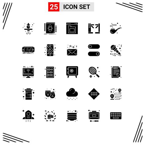 User Interface Pack Of 25 Basic Solid Glyphs Of Cigar Turnstiles Browser Control Interface