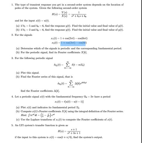 Solved The Type Of Transient Response You Get In A