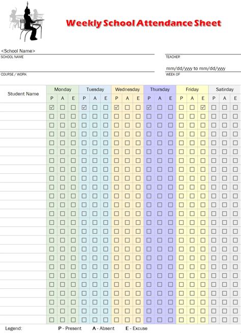 Attendance Sheet Template Excel Word Template Attendance List Perfect Attendance List