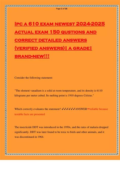 Ipc A 610 Exam Newest Actual Exam 150 Qustions And Correct Detailed Answers Verified Answers