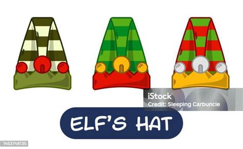 만화 엘프 모자 그림입니다 변형 색상 집합입니다 Eps 10 벡터 0명에 대한 스톡 벡터 아트 및 기타 이미지 0명 12월 개인 장식품 Istock