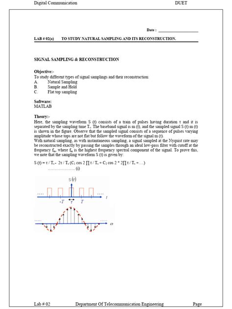 Lab 2 A Pdf Sampling Signal Processing Frequency Modulation