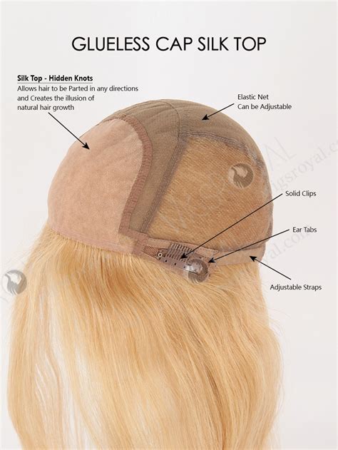 Natural Looking Glueless Silk Top Human Hair Wigs Luxury 20 Inch