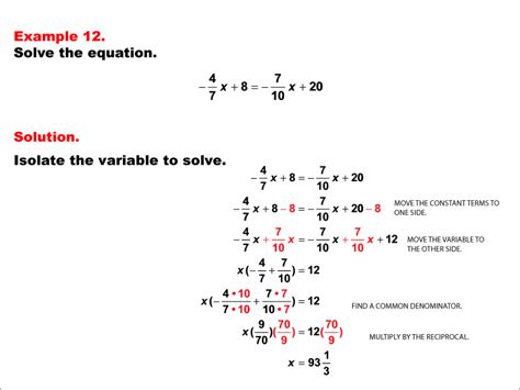 Math Example Solving Equations Equations With Fractions Example 12