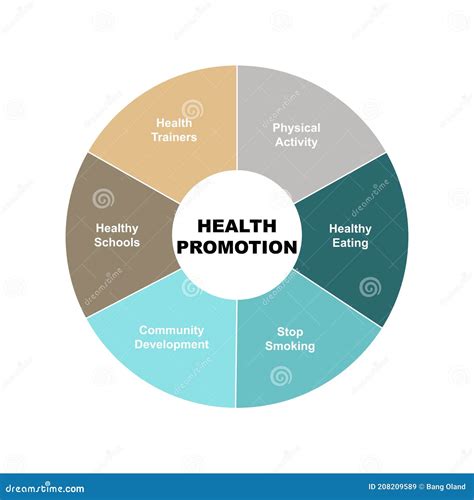 Diagram Concept With Health Promotion Text And Keywords Eps 10 Isolated On White Background