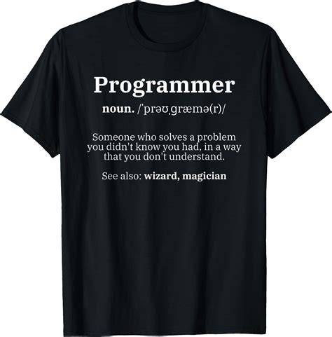 Definition Programmer Meaning Computer Science Coding T Shirt