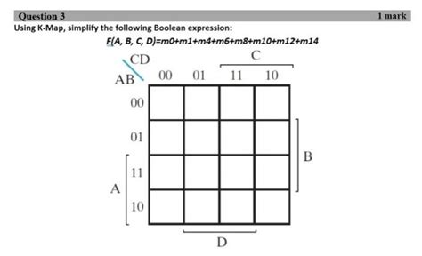 Solved Using K Map Simplify The Following Boolean