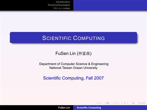 Scientific Computing