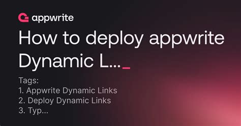 how to deploy appwrite dynamic links with typescript threads appwrite