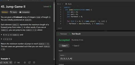 Vinoth D On Linkedin Leetcode Problemsolving Jumpgame Algorithms Programming